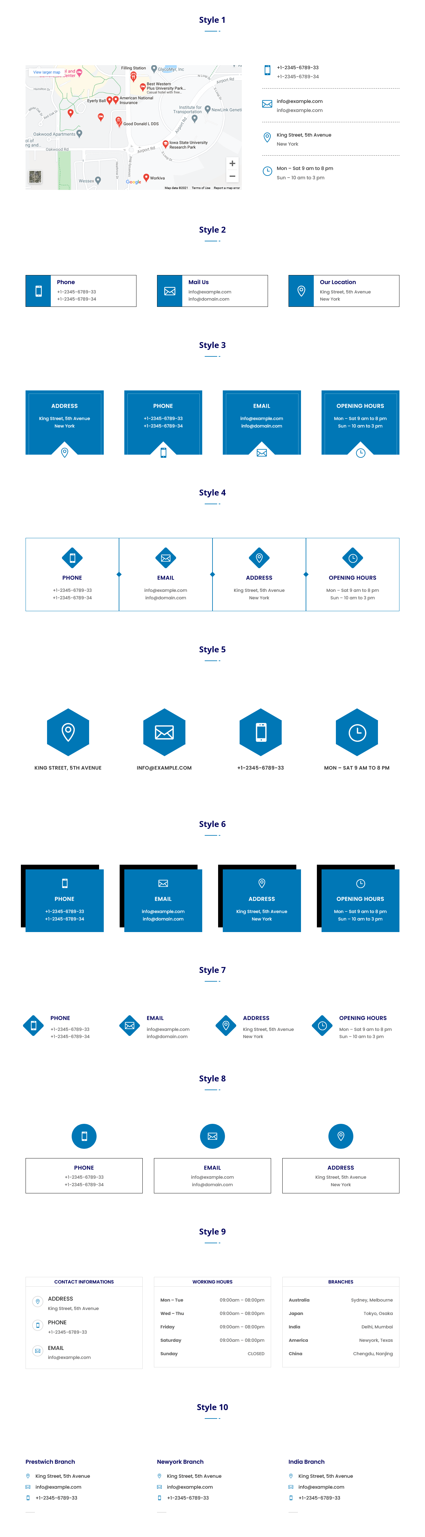 Contact Info Section Styles | Find Popular Divi Layouts ,Sections