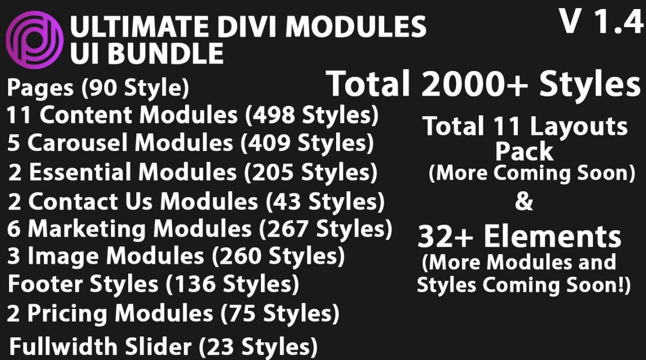 Ultimate Divi Modules UI Bundle - Find Popular Divi Layouts ,Sections