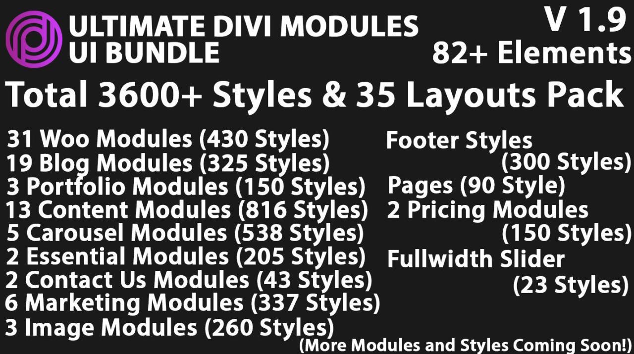 Ultimate Divi Modules UI Bundle - Find Popular Divi Layouts ,Sections