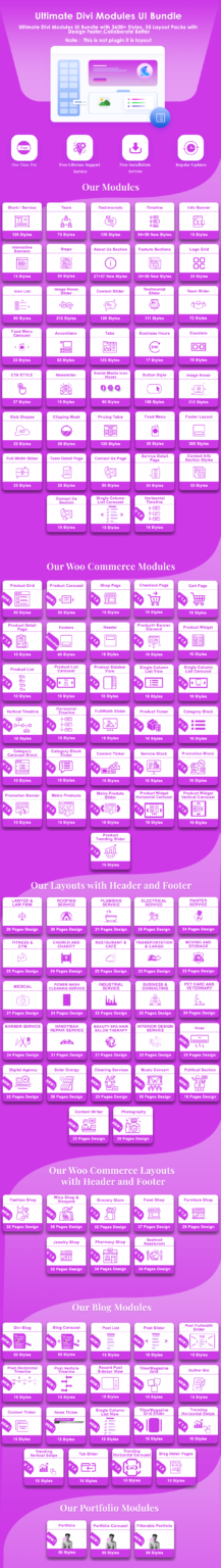 Ultimate Divi Modules UI Bundle - Find Popular Divi Layouts ,Sections