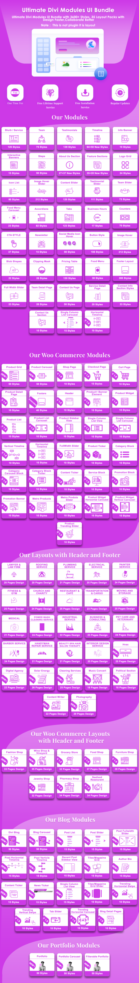 Ultimate Divi Modules UI Bundle - Find Popular Divi Layouts ,Sections